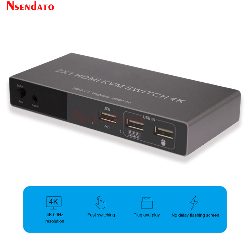 4K HDMI KVM Switch 4 Port USB KVM HDMI Switcher 4x1 4k60HZ USB HDMI KVM ...