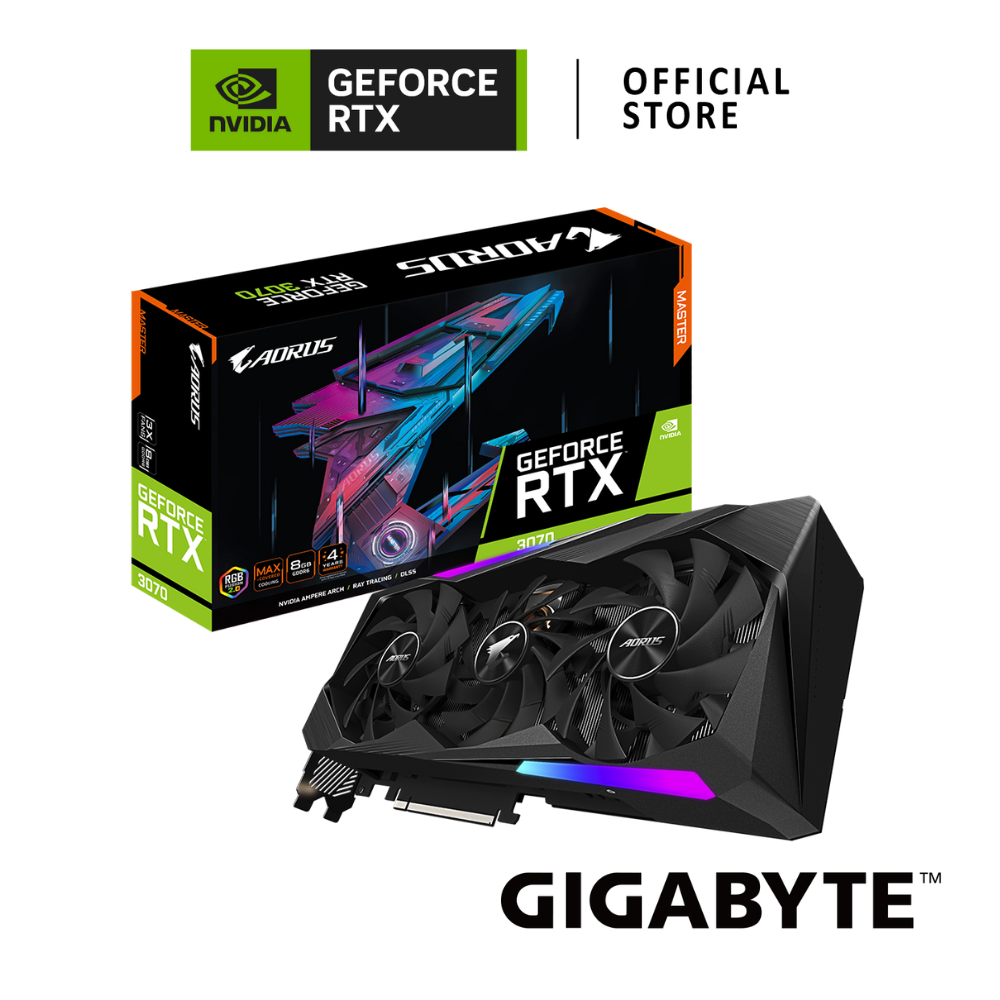 GIGABYTE NVIDIA® GeForce RTX™ 3070 AORUS MASTER REV2.0 8GB LHR การ์ดจอ ...