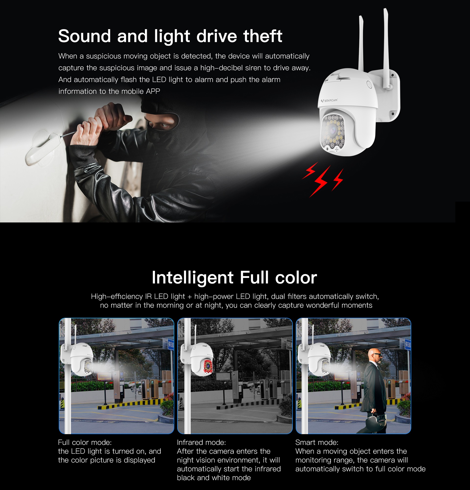 VSTARCAM CS664 กล้องวงจรปิดไร้สาย ความละเอียด 3MP (1296p) ภาพสี มี Ai ตรวจจับคนและสัญญาณเตือน ...