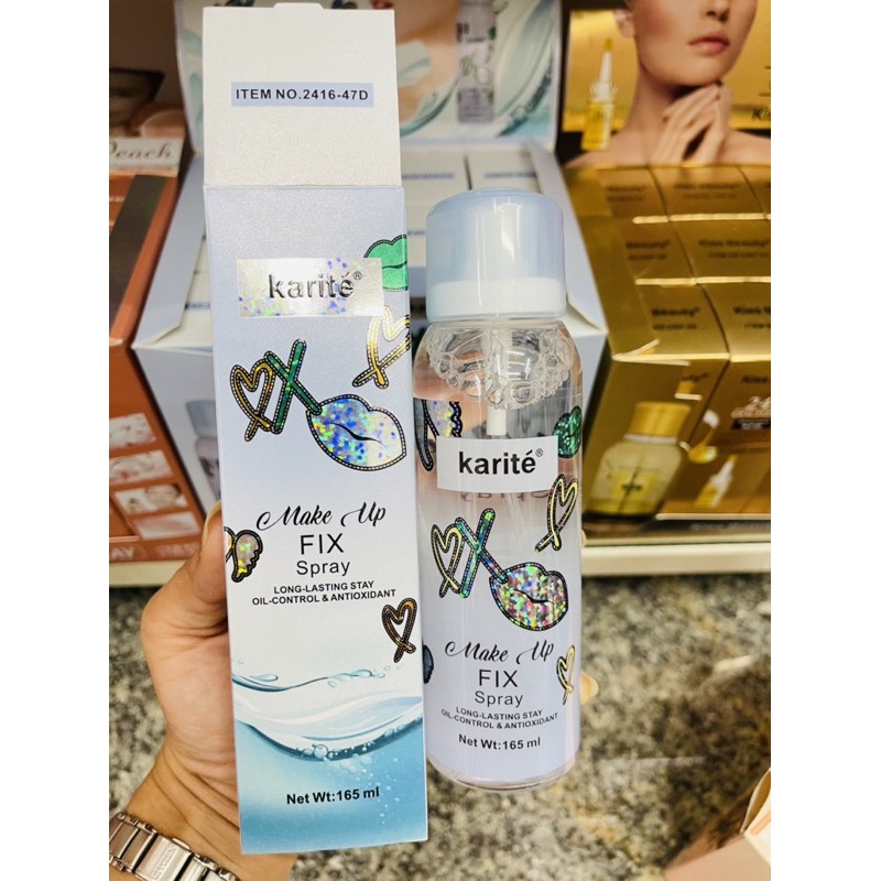 Karite Makeup Fix Spray 175ml.สเปรย์น้ำแร่ผสมชิมเมอร์ [ ส่งจากไทย ...