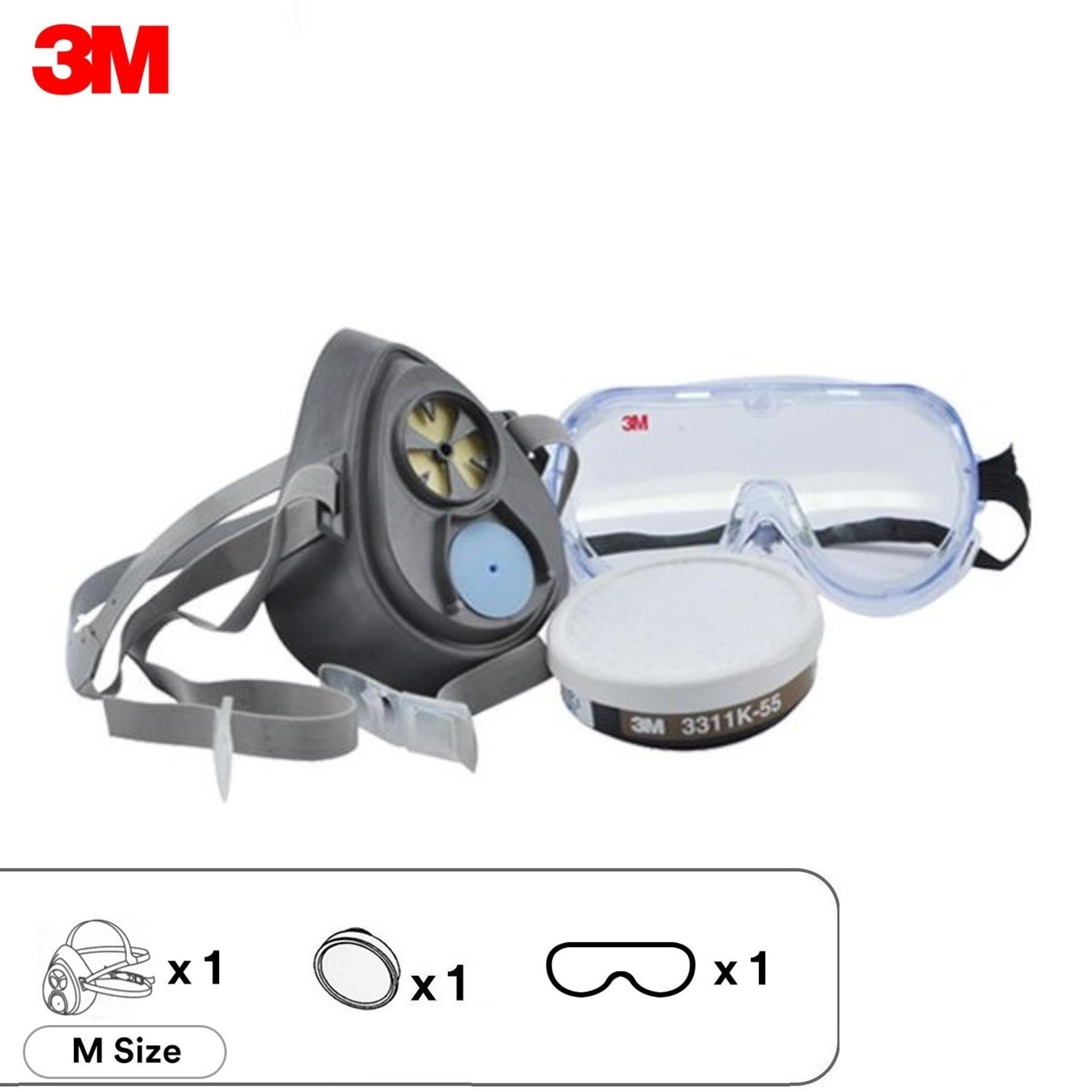 3เอ็ม หน้ากาก รุ่น 3200-55 Medium 3M Set พร้อมตลับ 3311K/J-55 Mask ...