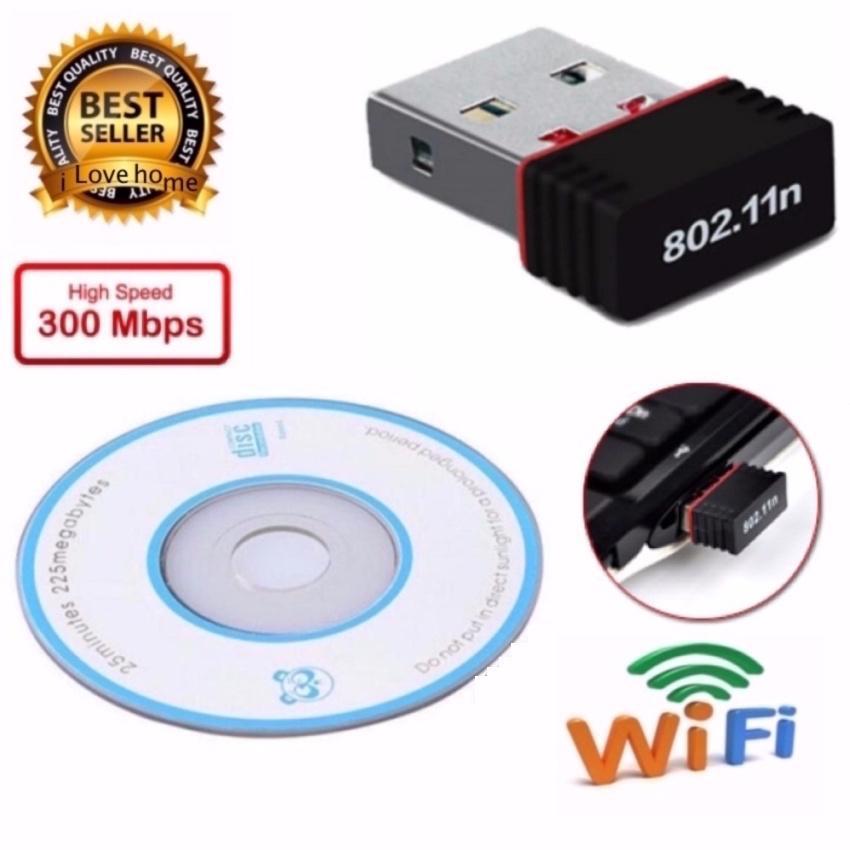 Nano USB 2.0 Wireless Wifi Adapter 802.11N 300Mbps ตัวรับ WIFI สำหรับคอมพิวเตอร์ โน้ตบุ๊ค แล็ปท็ ...