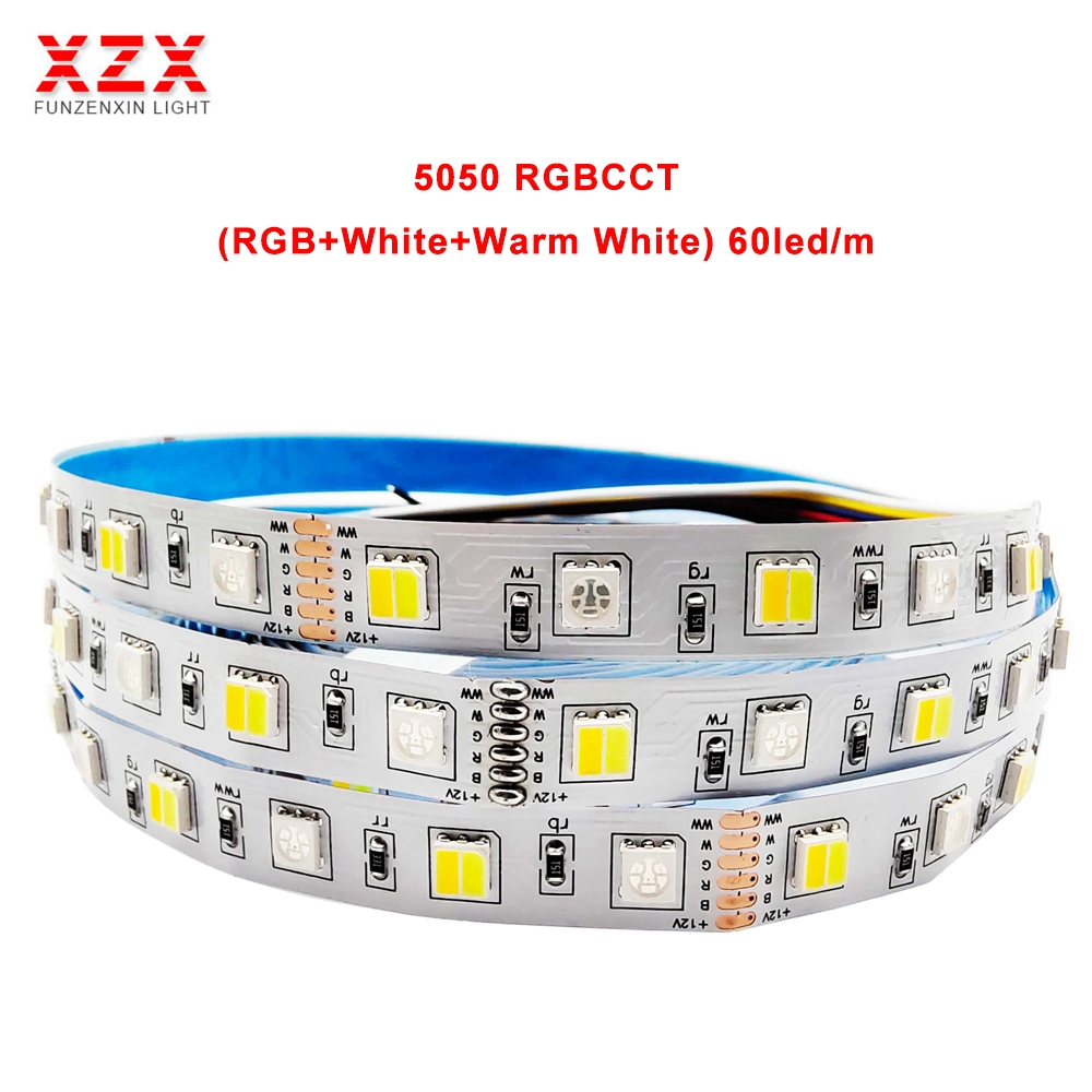 5M 2835 5050 RGB+CCT 5 Colors in 1 Chip Luces Led Strip Light 4in1 RGBW RGBWW Flexible Tape ...