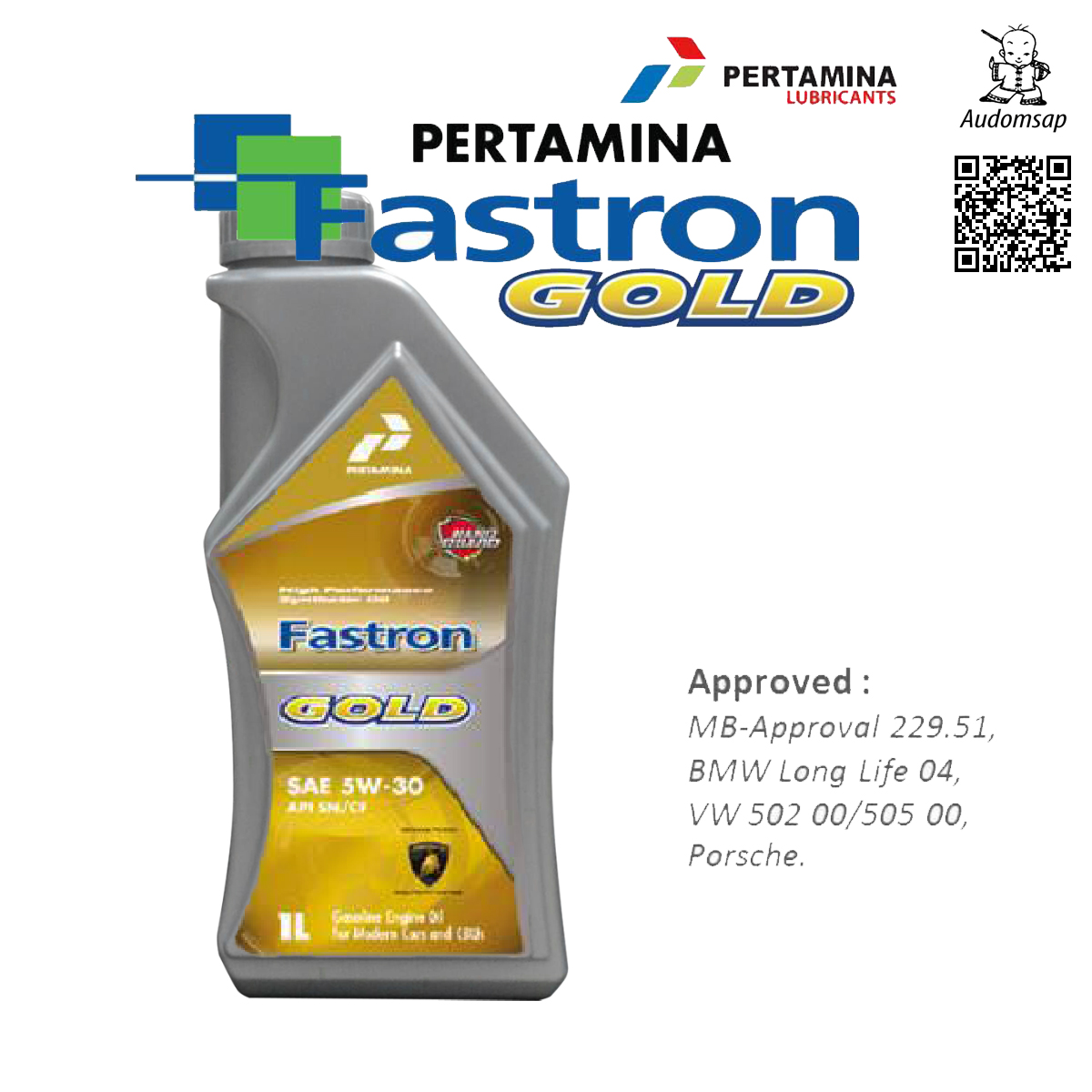 น้ำมันเครื่องสังเคราะห์แท้100 Pertamina Fastron Gold 5W30 ขนาด 1 ลิตร ...
