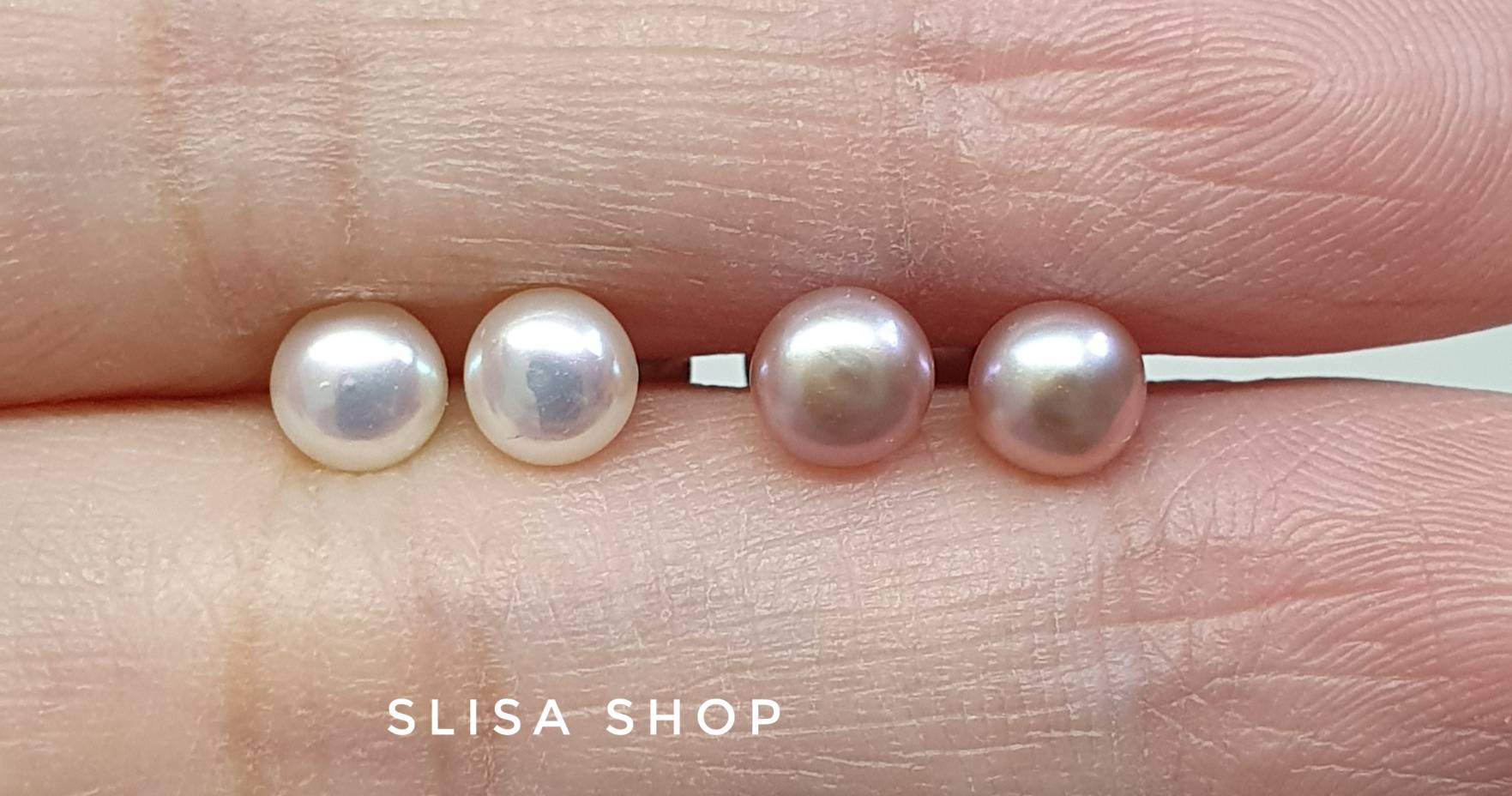 ต่างหูไข่มุกเเท้(น้ำจืด)สีขาว ขนาด4mm. ก้านเเละเเป้นS925 - Slisashopallnew - ThaiPick