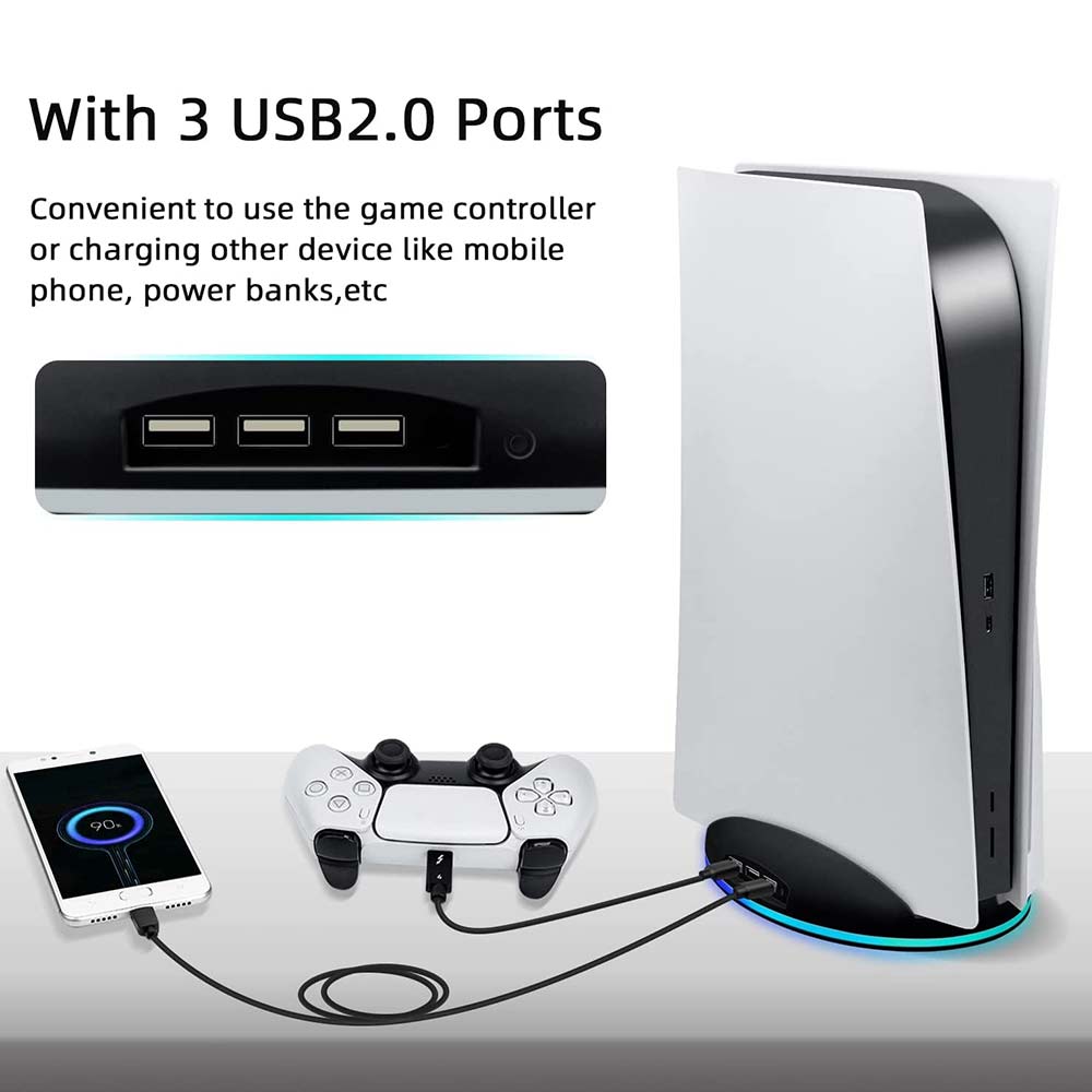 PS5 console upright stand PS5 2-in-1 stand PS5 RGB cooling base digital ...