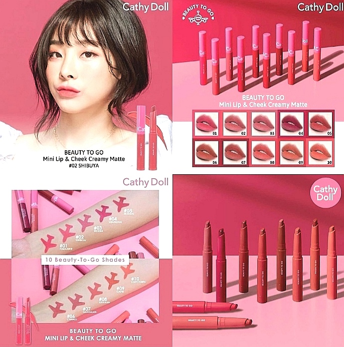 Cathy Doll Beauty To Go Mini Lip & Cheek Creamy Matte ️ airplain - ยั่ว ...