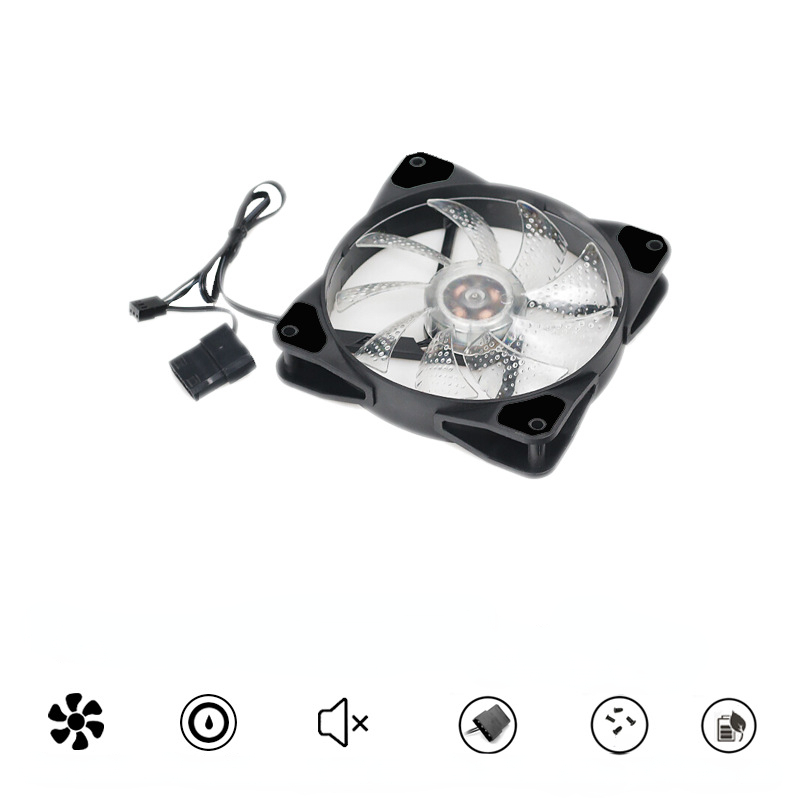 CPU Cooler 2000RMP 20DBA 48CFM 15led red blue RGB automatic color ...