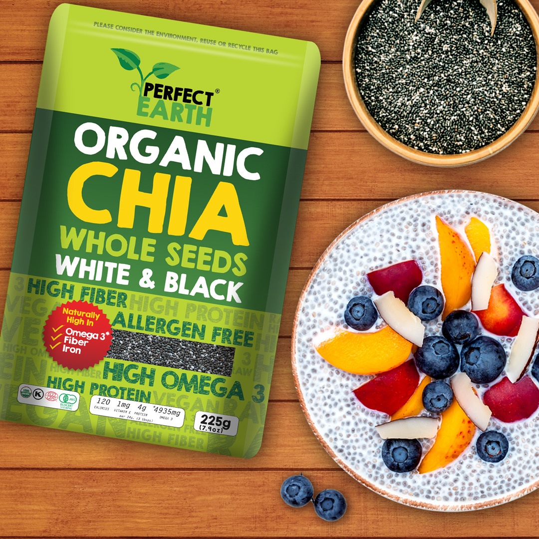 Perfect Earth Chia Seeds 225 g. เพอร์เฟคเอิร์ธ เมล็ดเจียออร์แกนิค 225 ...