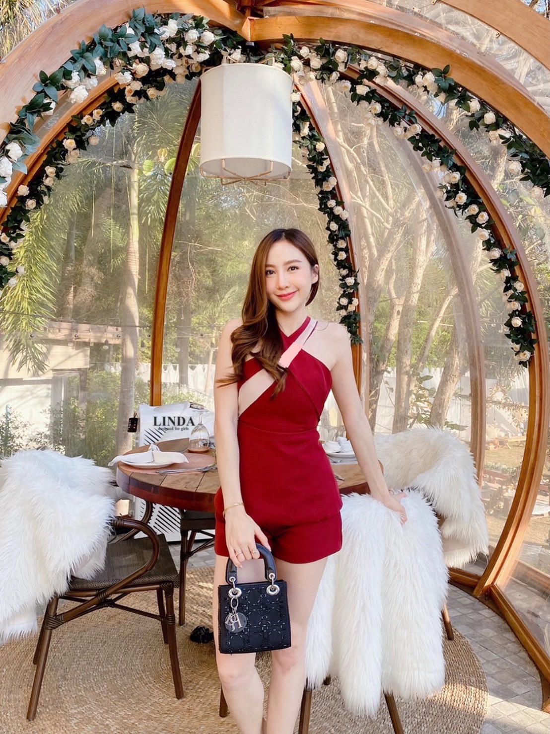 LINDA set เสื้อ กางเกง สีแดงคู่กางเกงขาสั้น #434 - lookbook_an2 - ThaiPick