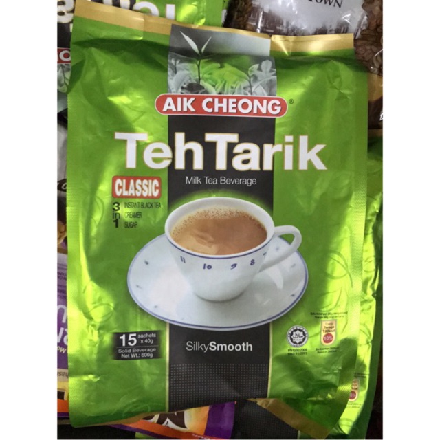 ชา Teh Tarik AIK CHEONG classic milk tea beverage ชานม 3 in 1 ห่อ 15ห่อ ...
