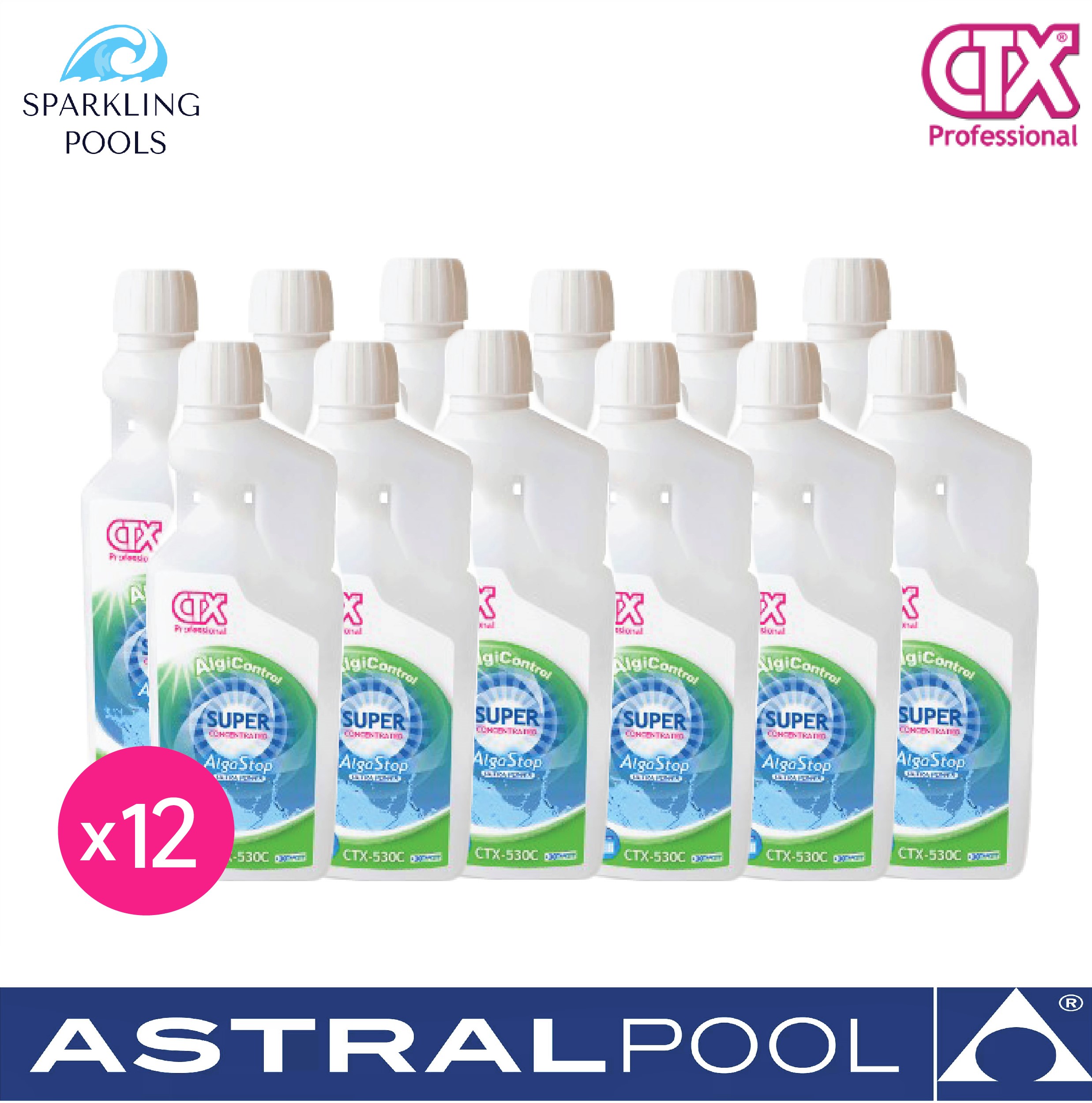 CTX น้ำยากำจัดตะไคร่ ชนิดเข้มข้น 1 ลิตร x12 ขวด - CTX AlgaStop Ultra ...