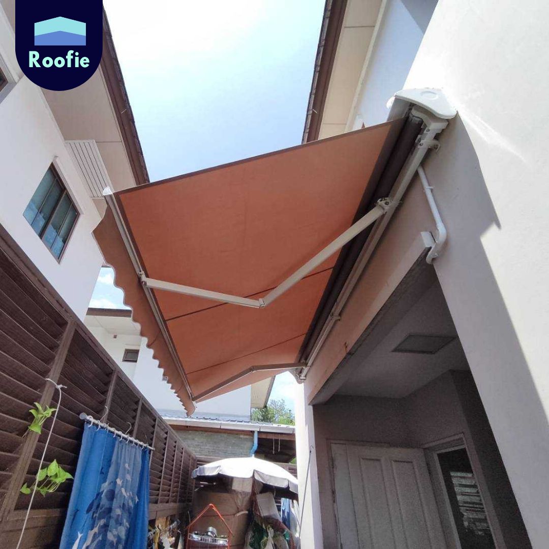 (ส่งฟรีทั่วประเทศ) กันสาดผ้าใบพับเก็บได้ มือหมุน Roofie รุ่น FLEXI ขนาด ...