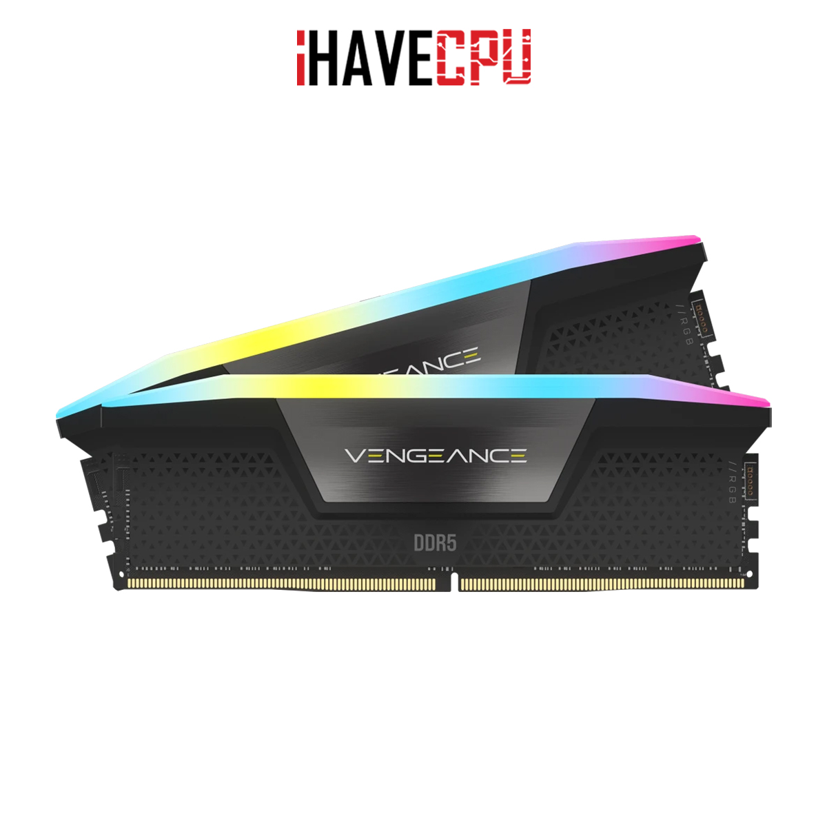 iHAVECPU RAM (แรม) CORSAIR VENGEANCE RGB 32GB (16x2) DDR5 5600MHz BLACK (CMH32GX5M2B5600C40K ...