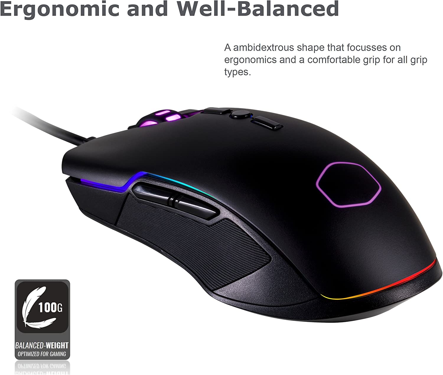 เมาส์เกมมิ่ง Cooler Master Gaming Mouse CM310 RGB 10000DP ...