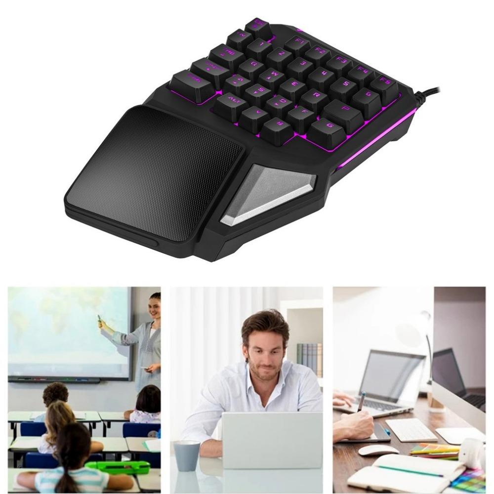 Delux T9 PRO 7 Colors LED Backlight Single Hand Professional Gaming ...