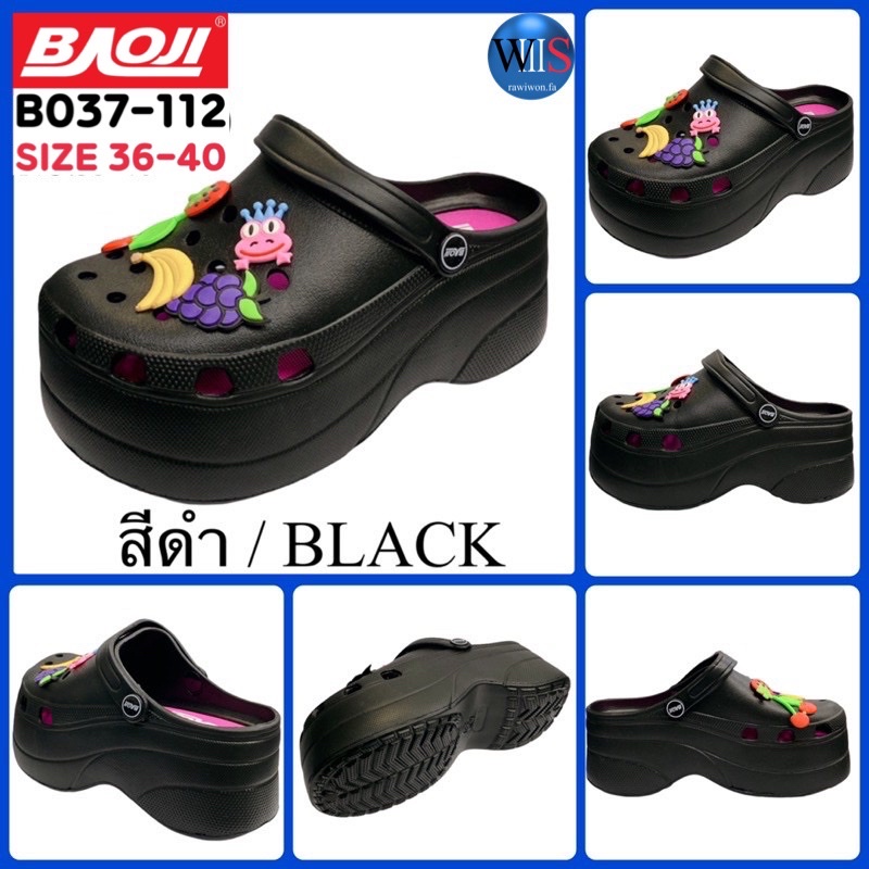 Your Shoes รองเท้านุ่มๆ รองเท้าส้นเตี้ย BAOJI รองเท้าหัวโต ลายผลไม้ ...
