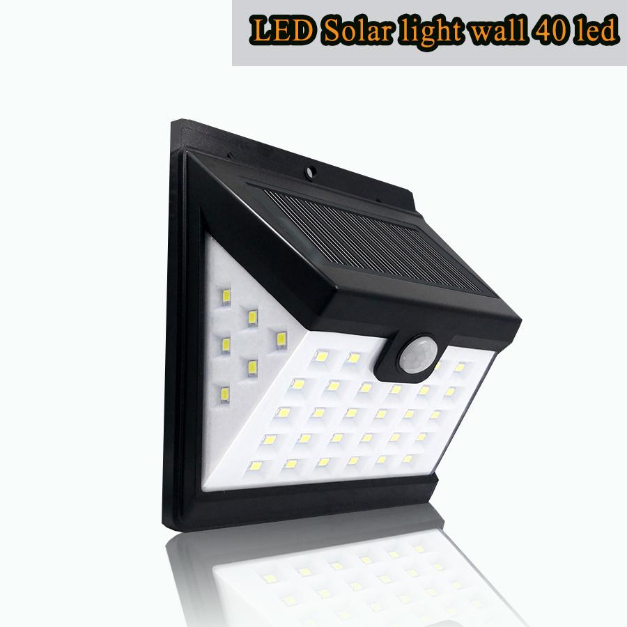 Hello Oliver LED solar light wall light ไฟติดผนัง 3โหมด 40 LED ( 28+6+6 ...