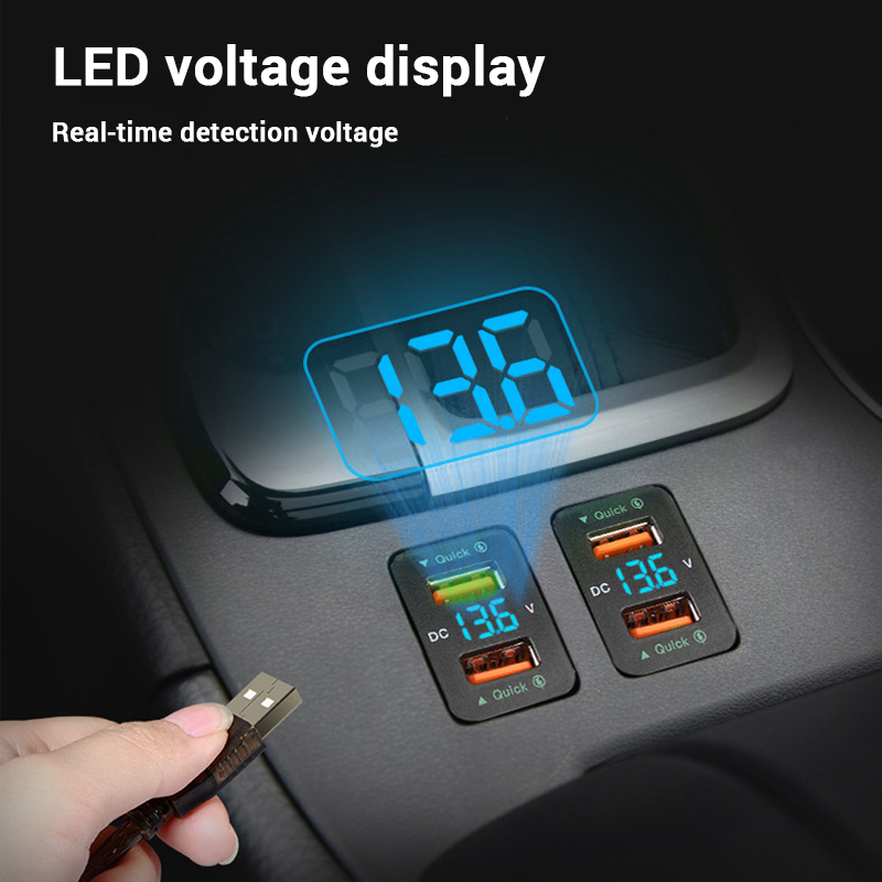 QC3.0 36W Quick Charge Dual USB Ports Car Charger for Toyota Series DC 12V/24V USB Charging ...