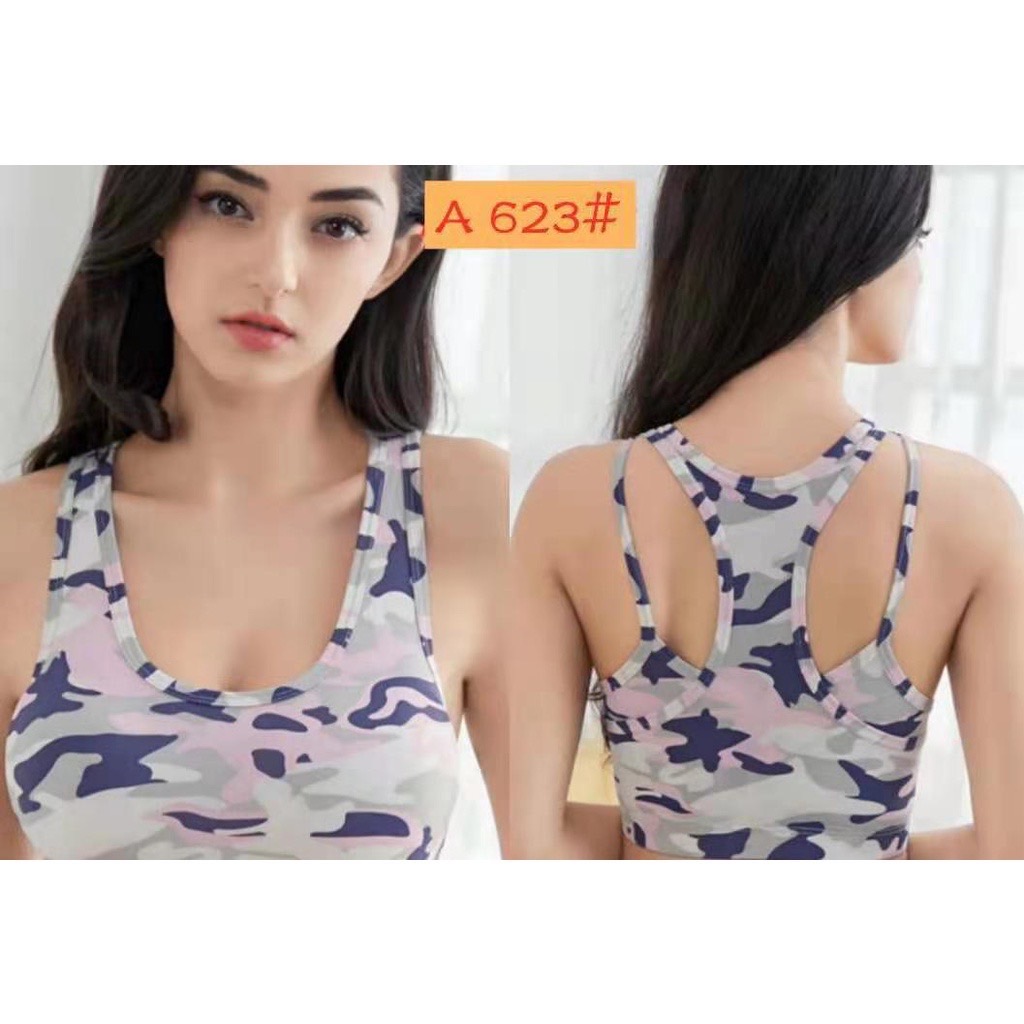 คละแบบ มี2สี สปอตบราลายทหารครึ่งตัวมีเขียวชมพู2แบบผ้ายืดผ้าใส่สบายไม่อึดอัด รหัส A622-A623 ...