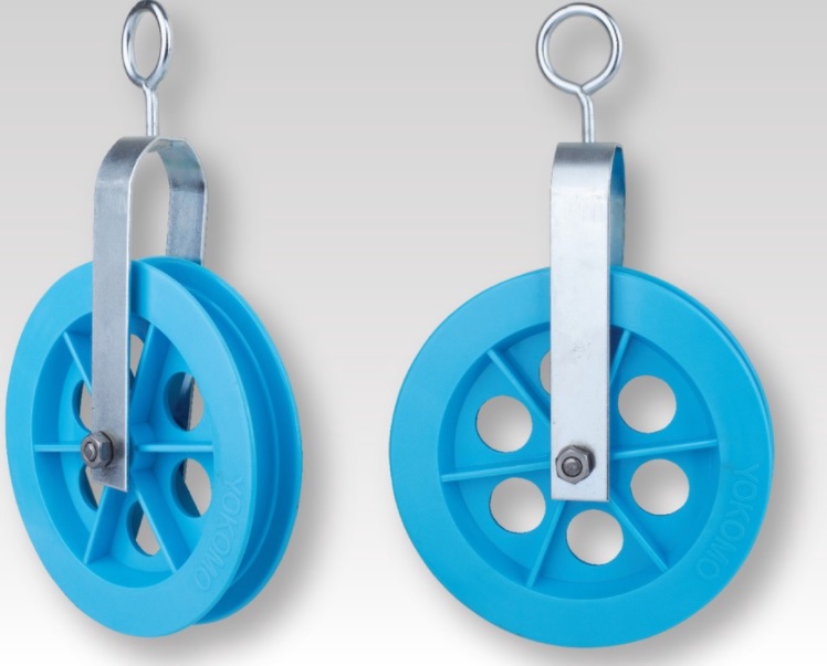 PVC 7" Pulley wheel รอกเชือก PVC 7" สีฟ้า ตรา Yokomo รอกชักน้ำ รอกดึง ...