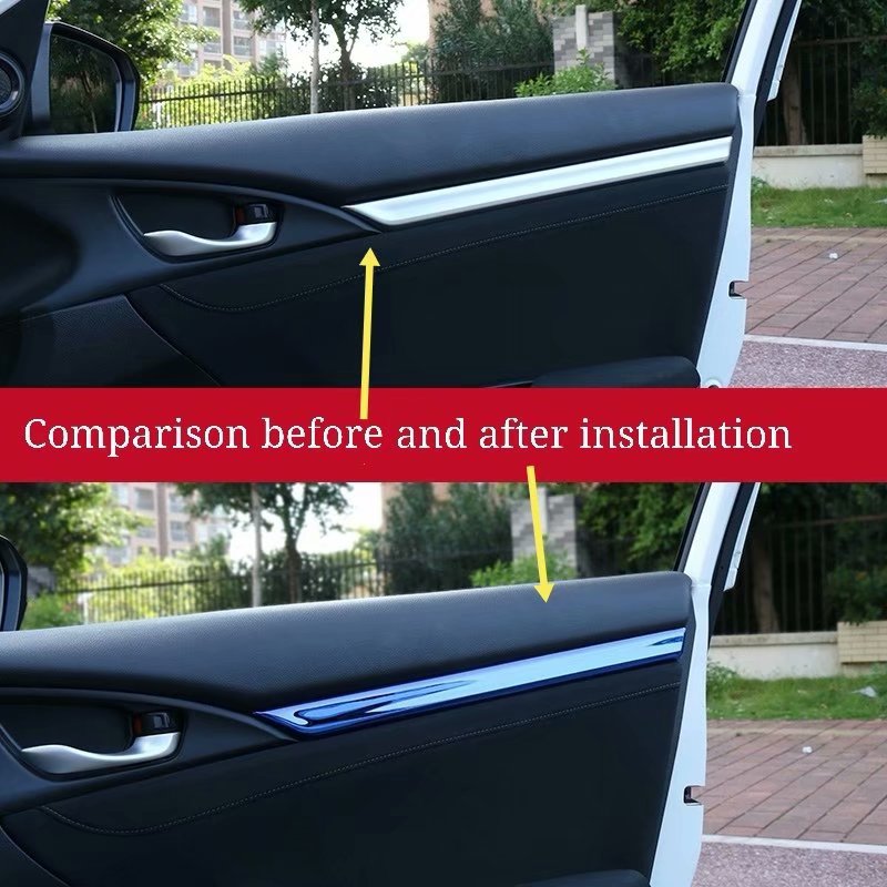 Honda Civic FC FK 2016-2021 Door Panel Trim Carbon Fiber Car ...