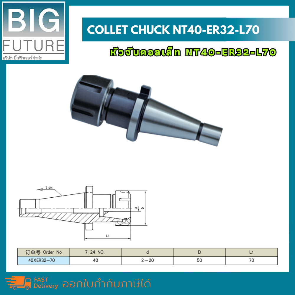 Collet chuck หัวจับคอลเล็ท NT30/NT40 งานกลึง งานมิลลิ่ง เครื่องมือช่าง ...
