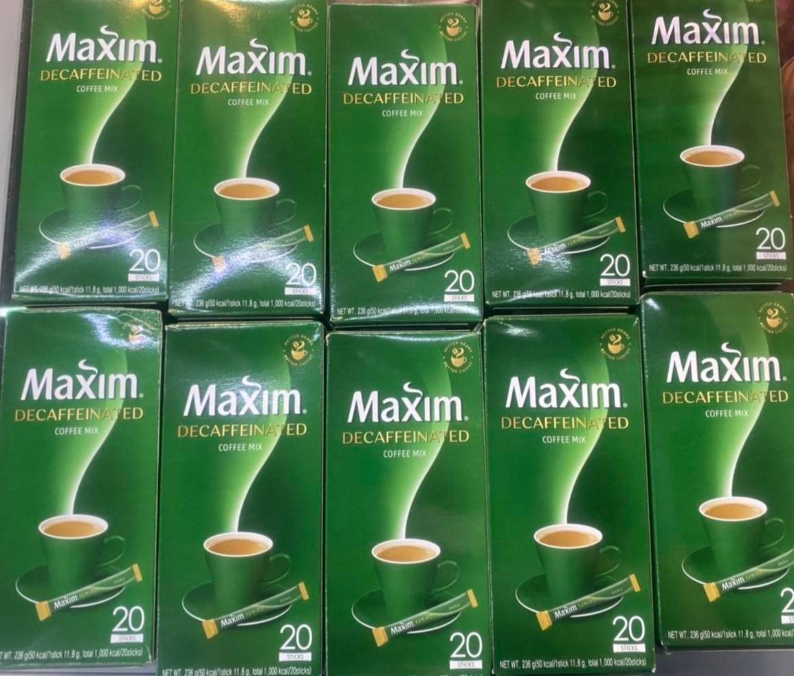 맥심 디카페인 커피 믹스 20sticks กาแฟแม็กซิม ไม่มีคาเฟอีน ไขมันทรานส์ คอเรสเตอรอล ...