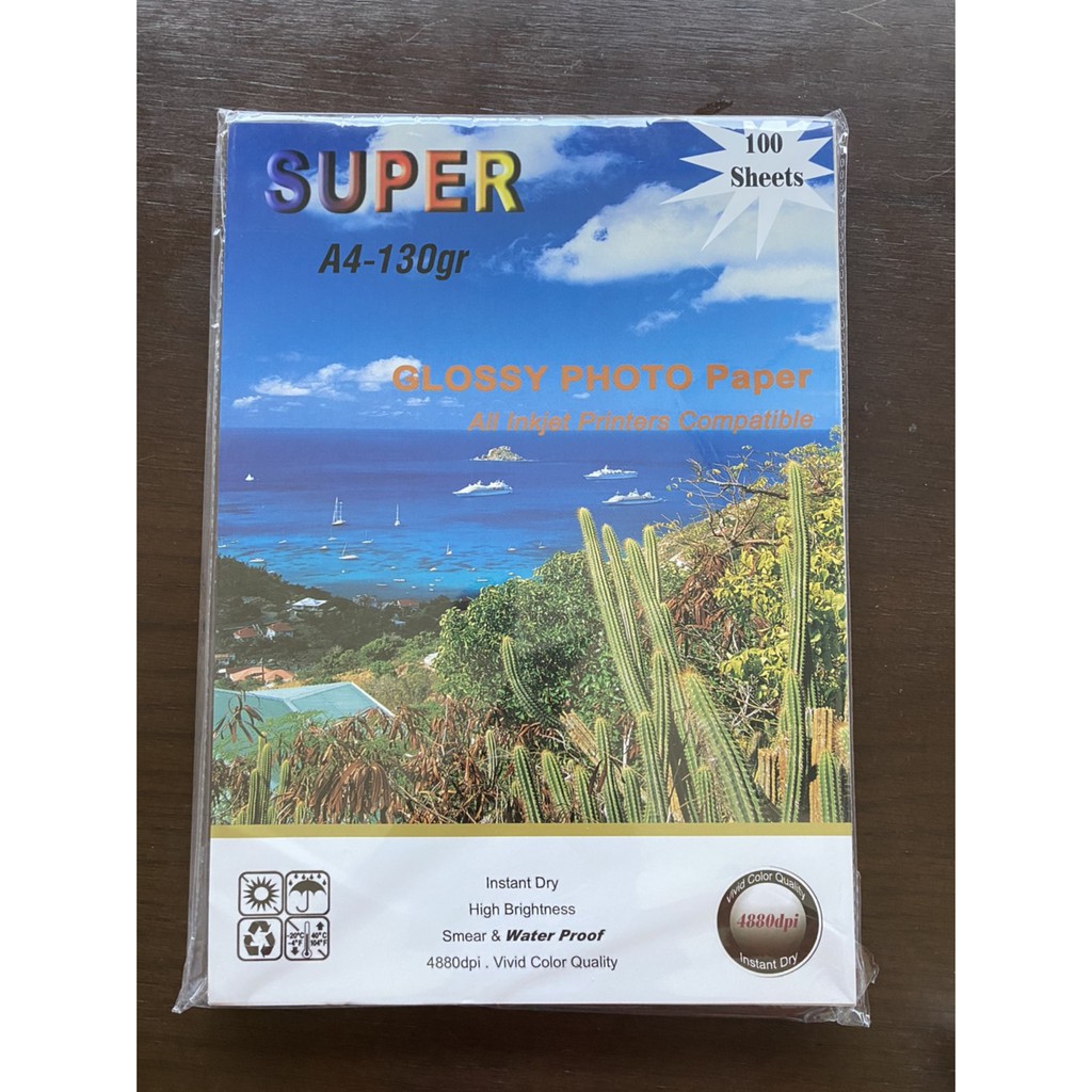 Glossy Photo Paper 130G A4 (100 แผ่น) กระดาษโฟโต้130 แกรม ราคาถูกที่สุด - 3BUC - ThaiPick