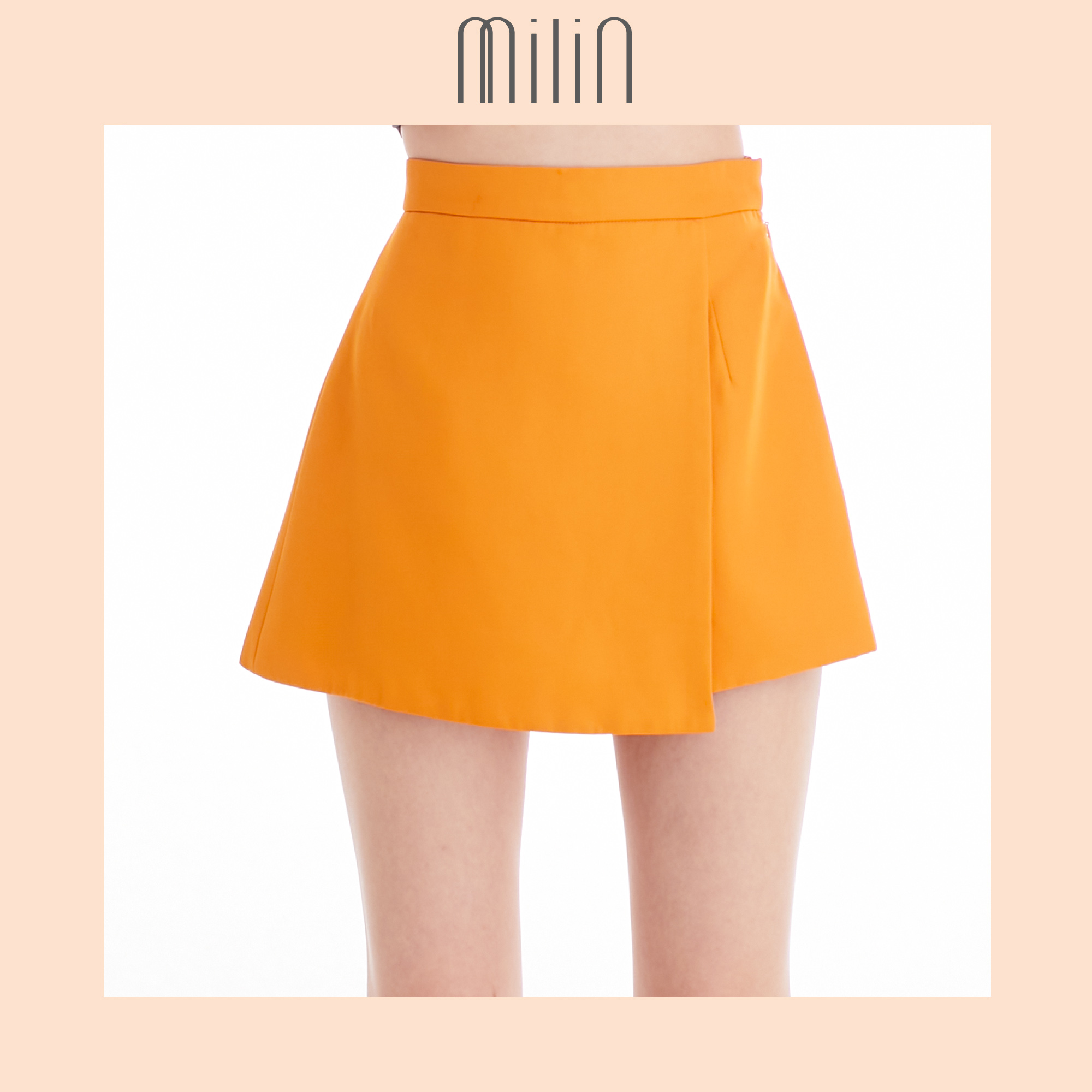 [MILIN] Asymmetrical A-line mini skort กางเกงขาสั้น ตกแต่งชิ้นหน้า ...