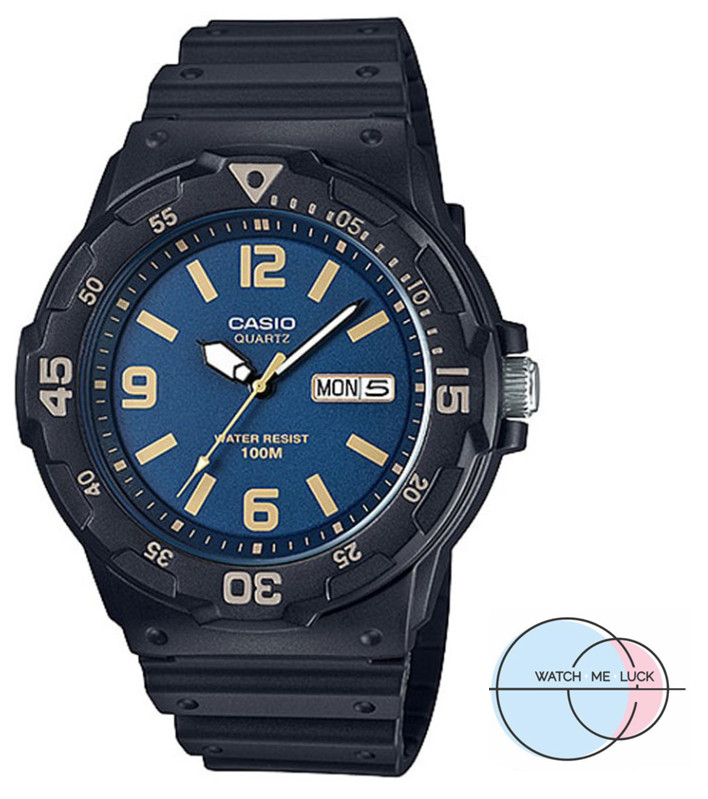 Casio ของแท้ 100% นาฬิกาผู้ชายทางการ MRW-200H-2B3 สายยางประกัน CMG ...