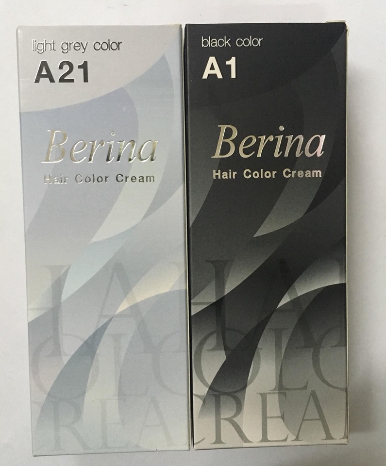 เบอริน่า เซตสี Berina A1+A21 สีควันบุหรี่ สีย้อมผม สีผมเบอริน่า ครีม ...