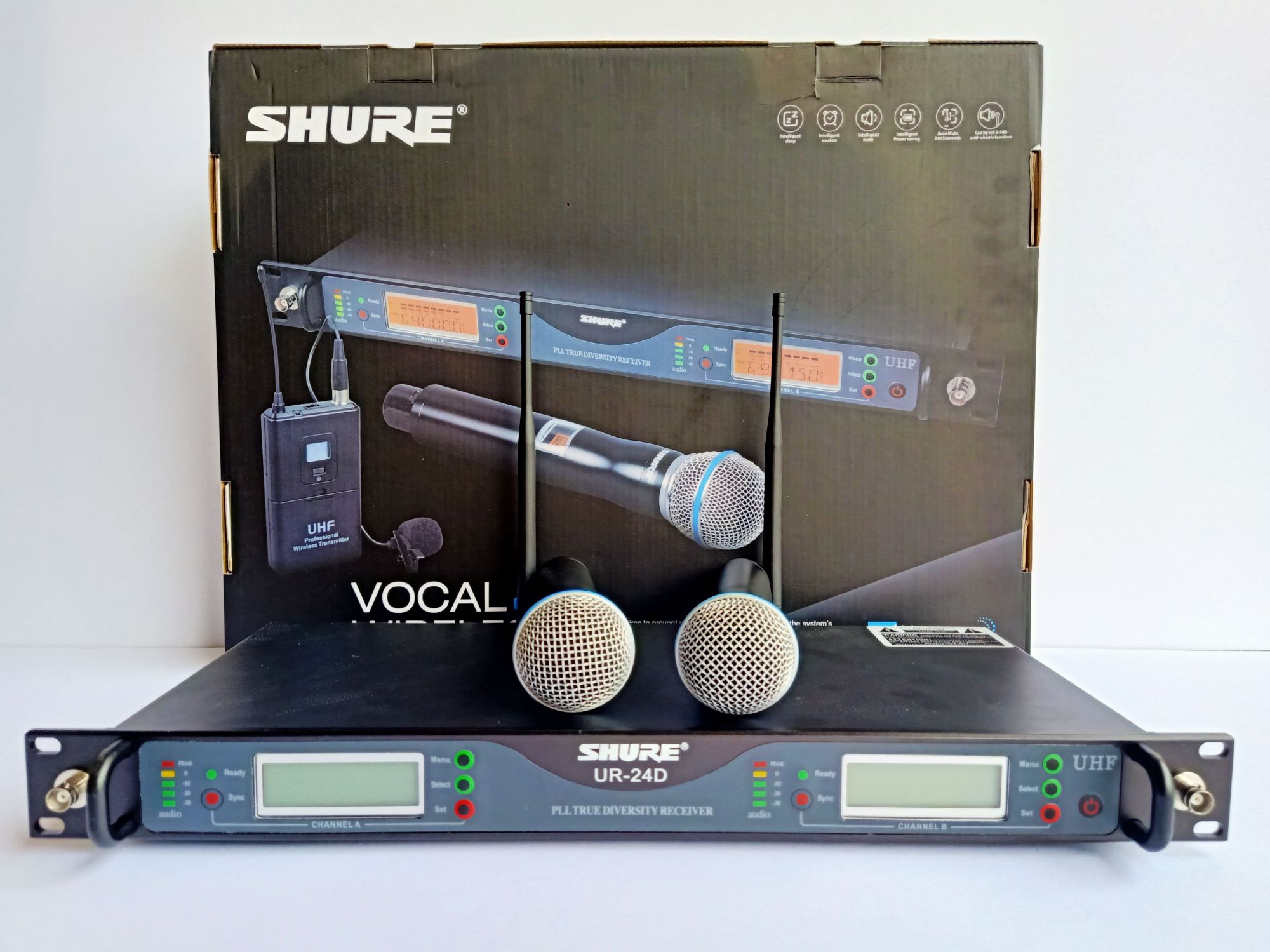 ไมค์ลอยคู่ SHURE UR24D Wireless Microphone รับสัญญาณได้ไกล เสียงดีคมชัด ...