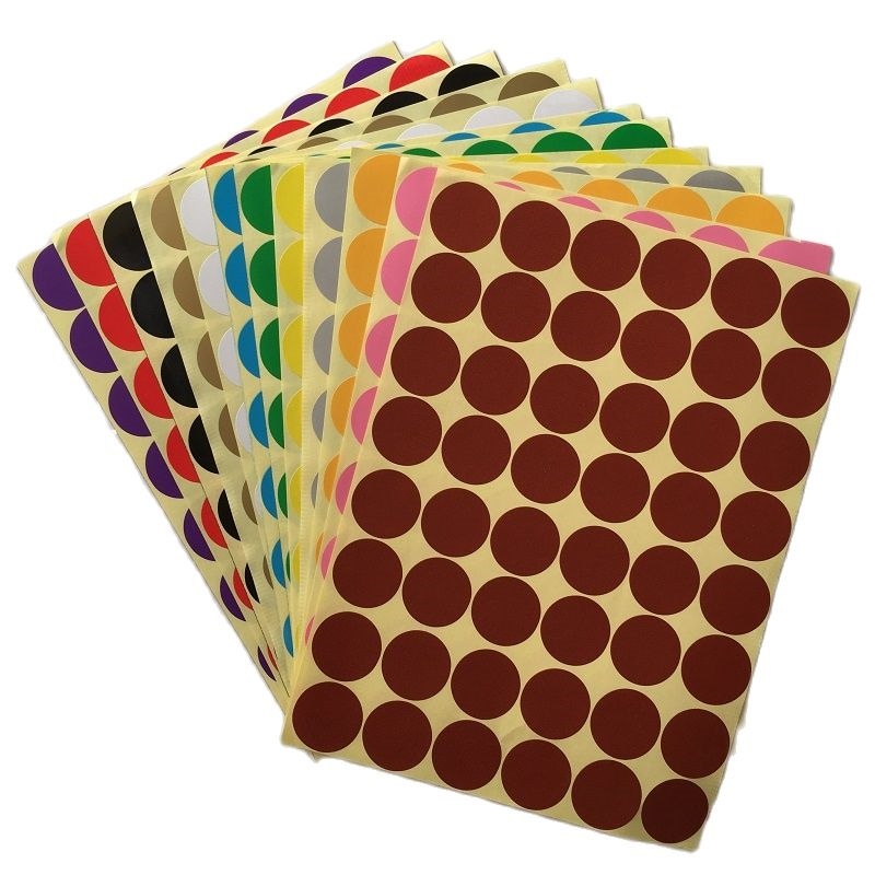 Size 6mm 8mm 13mm Mix Color Round Coding Stickers Solid Dot Stickers ...