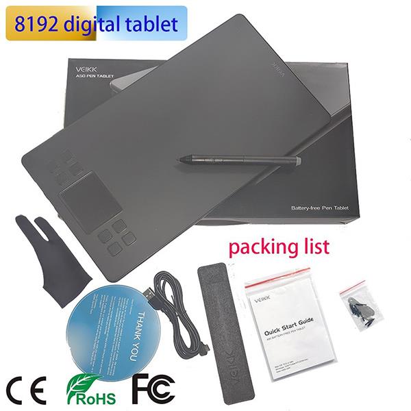 VEIKK A50 Touch Digital Tablets TYPE C USB Signature Graphics Drawing ...