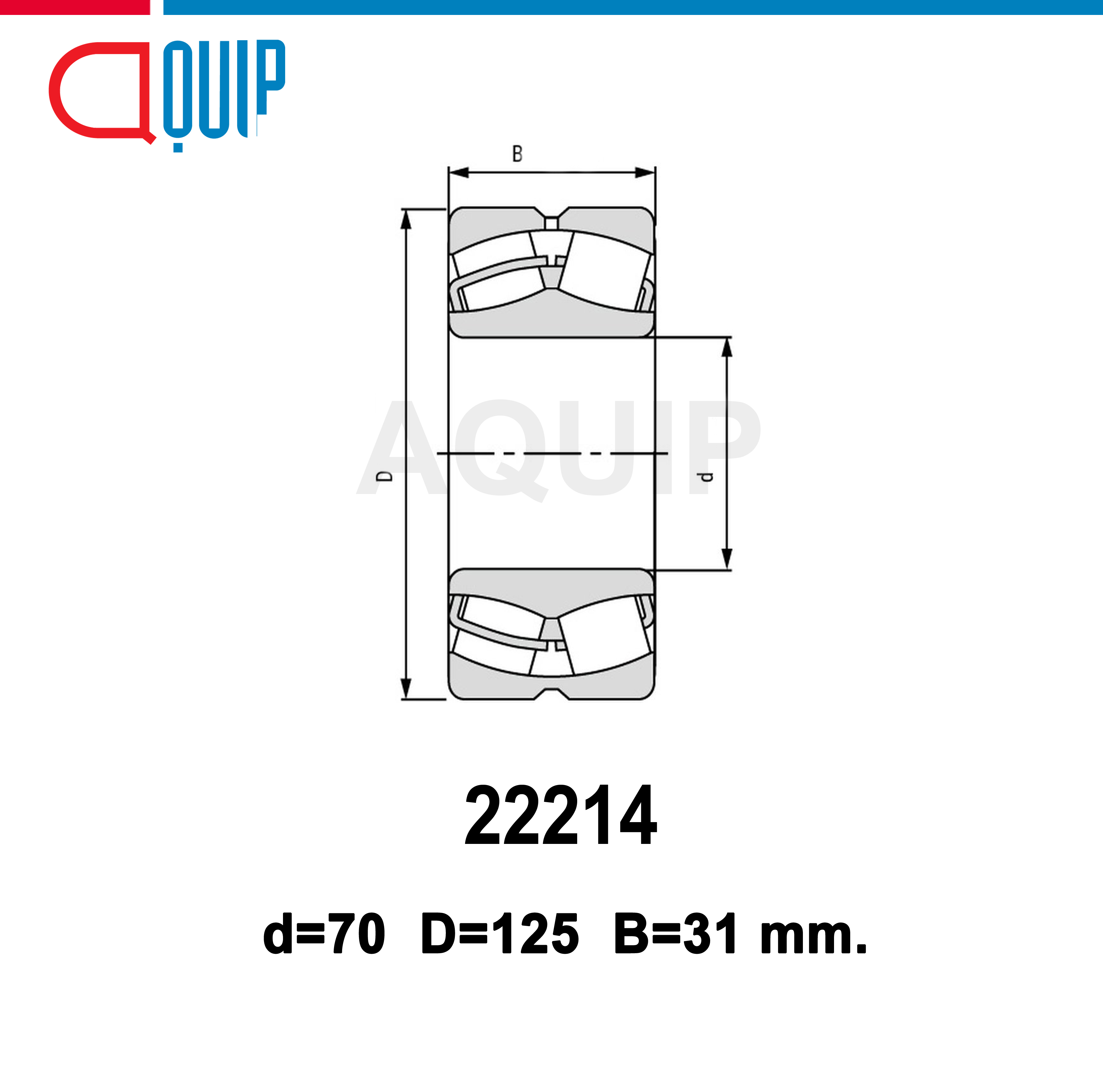 22214 SBC ตลับลูกปืนเม็ดหมอน แบบโค้ง 22214 CAW33 ( SPHERICAL ROLLER ...