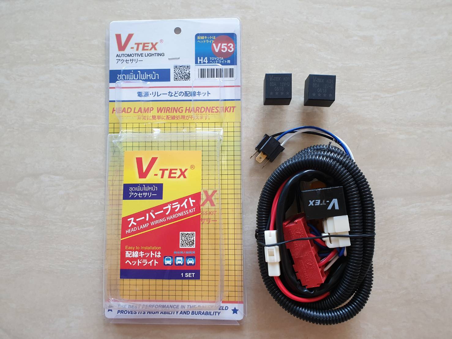 ชุดเพิ่มไฟหน้า V-TEX รุ่น H4 TOYOTA (V53) ทุกรุ่น ไต้หวัน - 9 SPEED ...