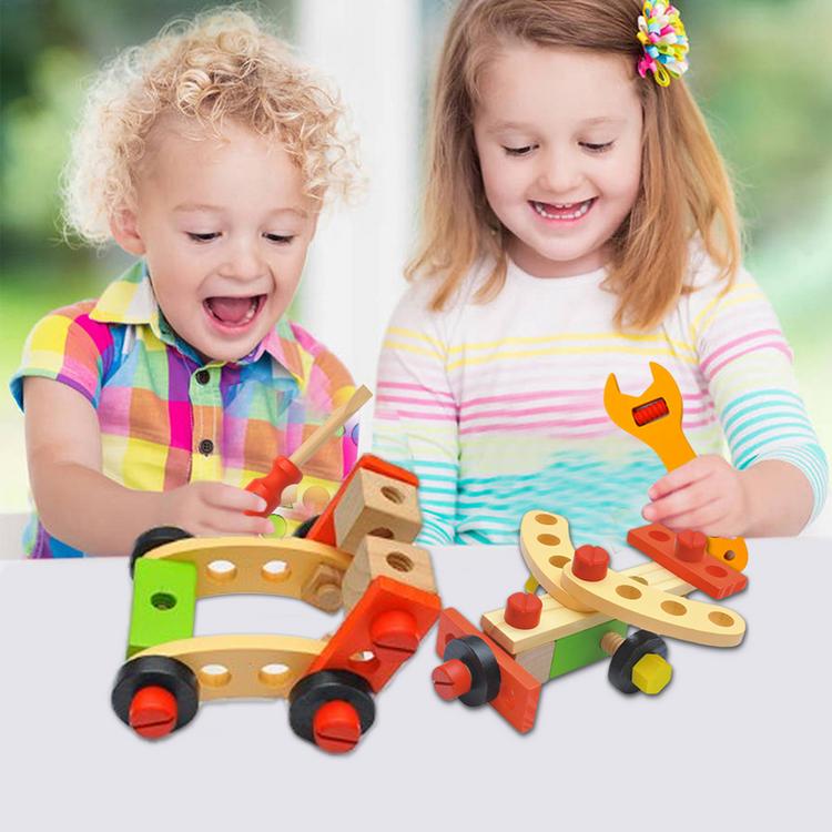 Screw Block Toy Toy Building Set for Toddlers Wooden Nuts Set Building ...