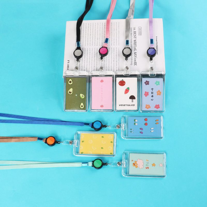 time* Transparent Acrylic Name Card Holder Retractable Cute Bank ID ...