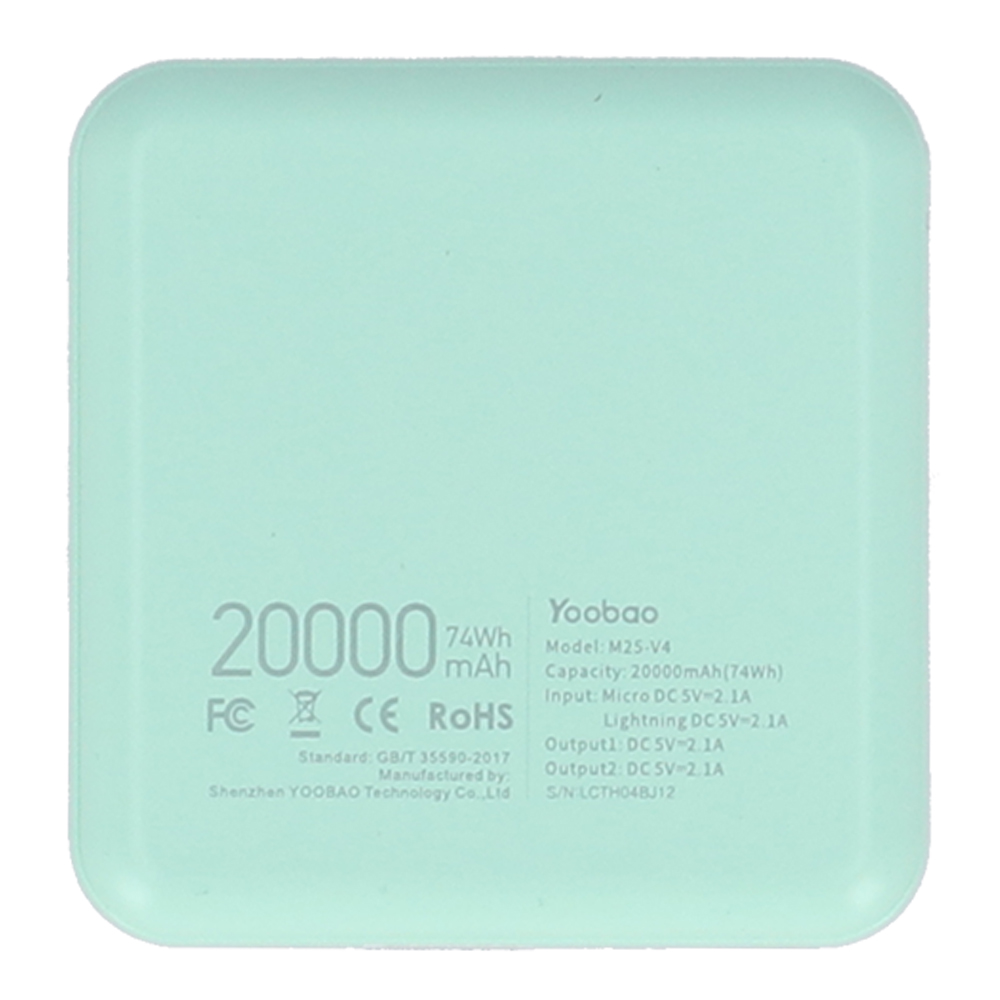 POWER BANK (แบตเตอรี่สำรอง) YOOBAO M25-V4 MINI CUBE 20000 mAh (GREEN ...