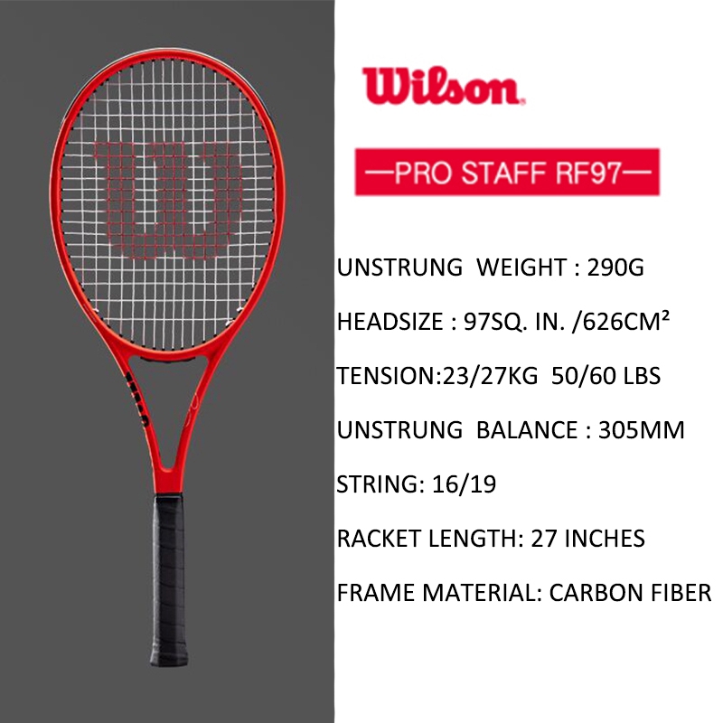 Wilson Tennis Racket Pro Staff RF97 Federer Signature Red Black ...