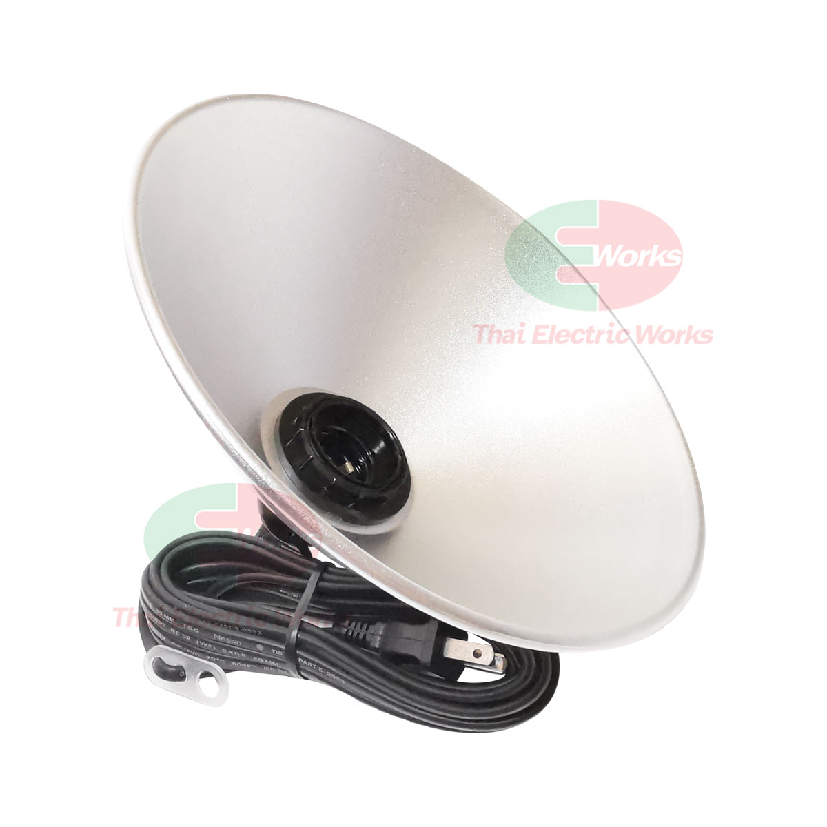 Sentoshi โคมฝาชีสะท้อนแสงพร้อมขั้ว E27 แบ๊กกะไลท์ สีดำ สายไฟ 10เมตร เซนโตชิ + หลอดไฟ LED 9W #โคม ...