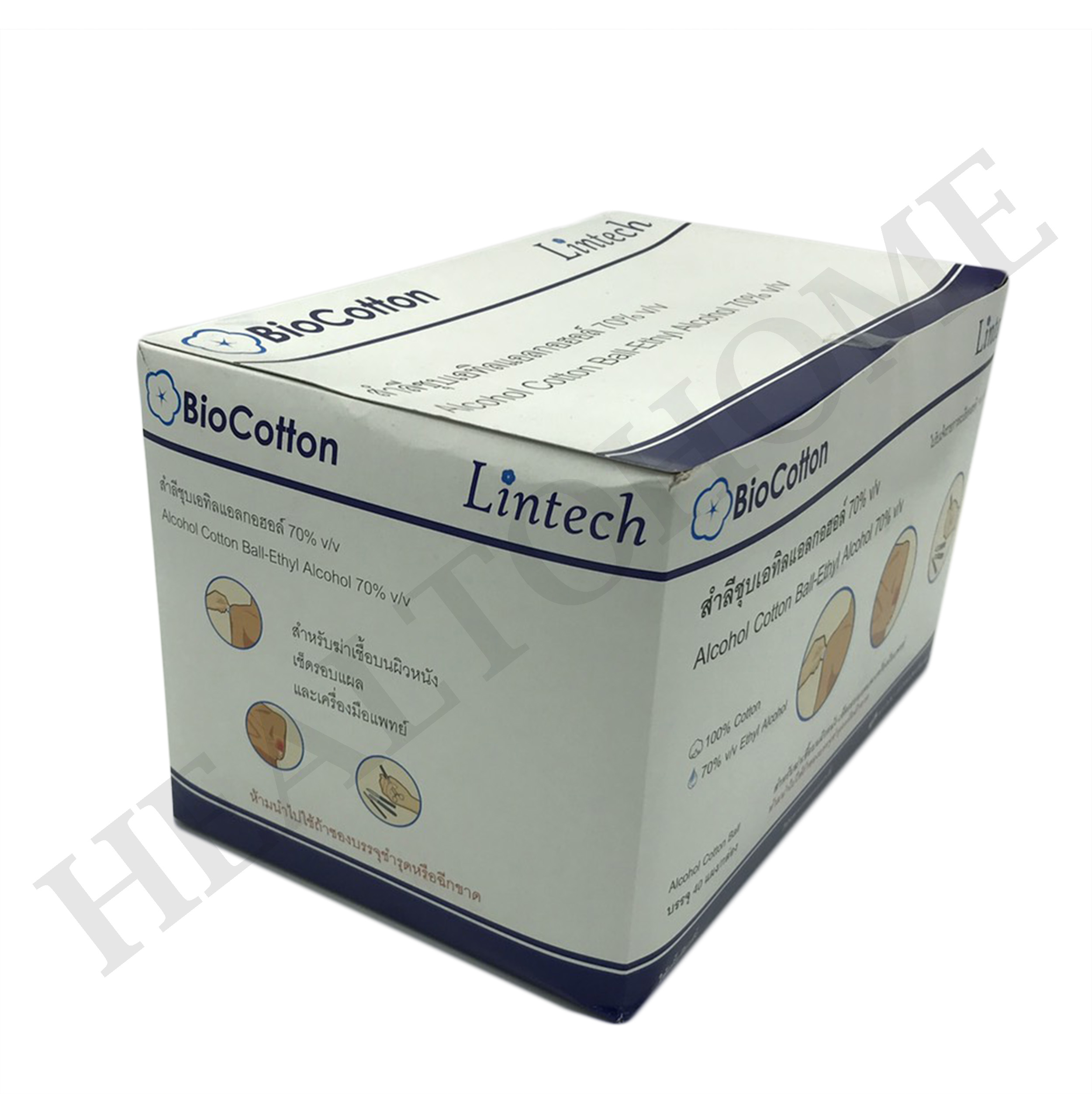 Lintech สำลีก้อนชุบแอลกอฮอล์บรรจุแผง 10 ก้อนแผง - HealtoHome ฮีลทูโฮม ...