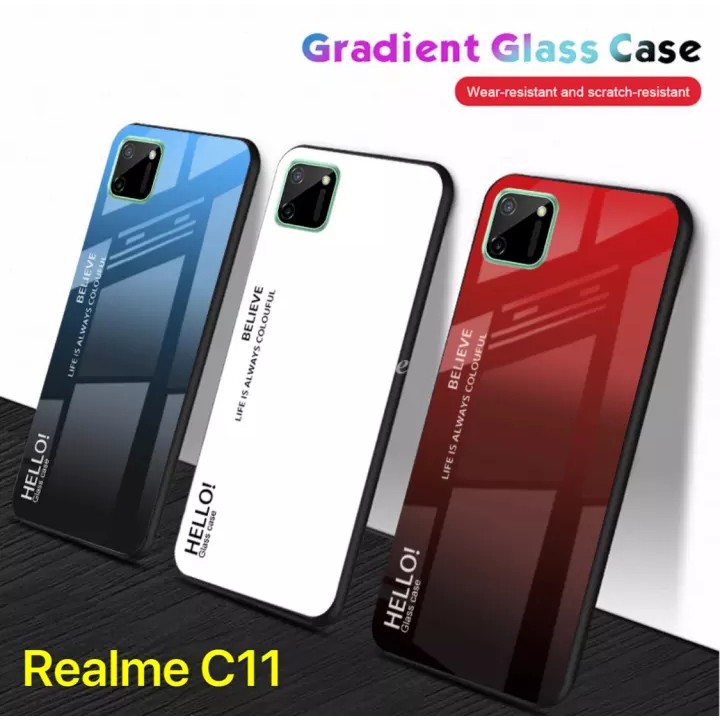 Case Realme C11 เคสโทรศัพท์ เรียวมี เคสกระจก เคสกันกระแทก เคสกระจกไล่สี ...