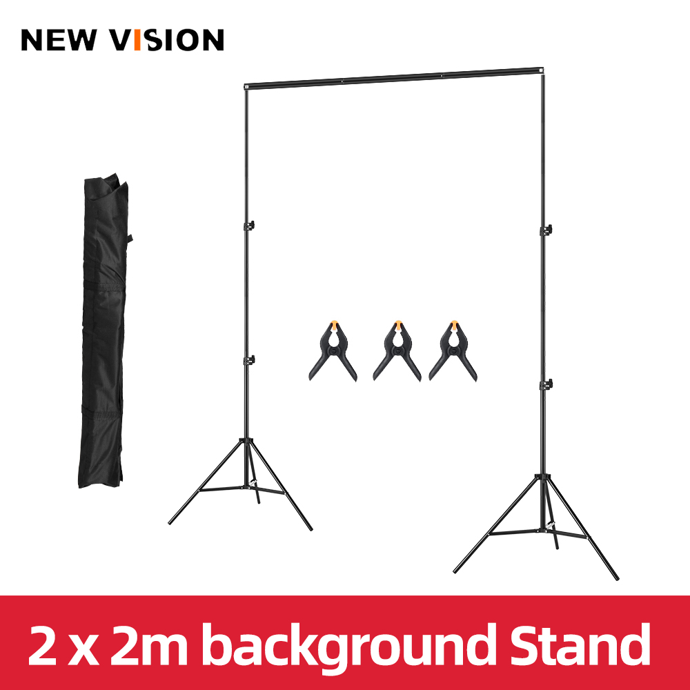 2x2m 6.5ft*6.5ft Backdrop Background Frame Light Stand + 3pcs Clip ...