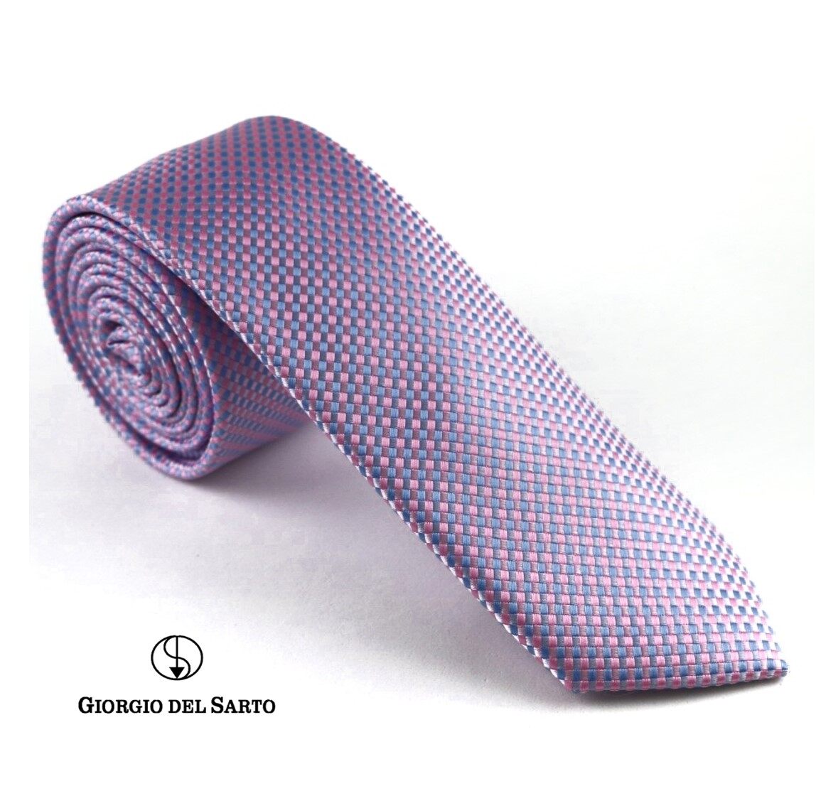 Giorgio Del Sarto Silk Necktie Navy Blue/Brown with Fabric Texture เนค ...
