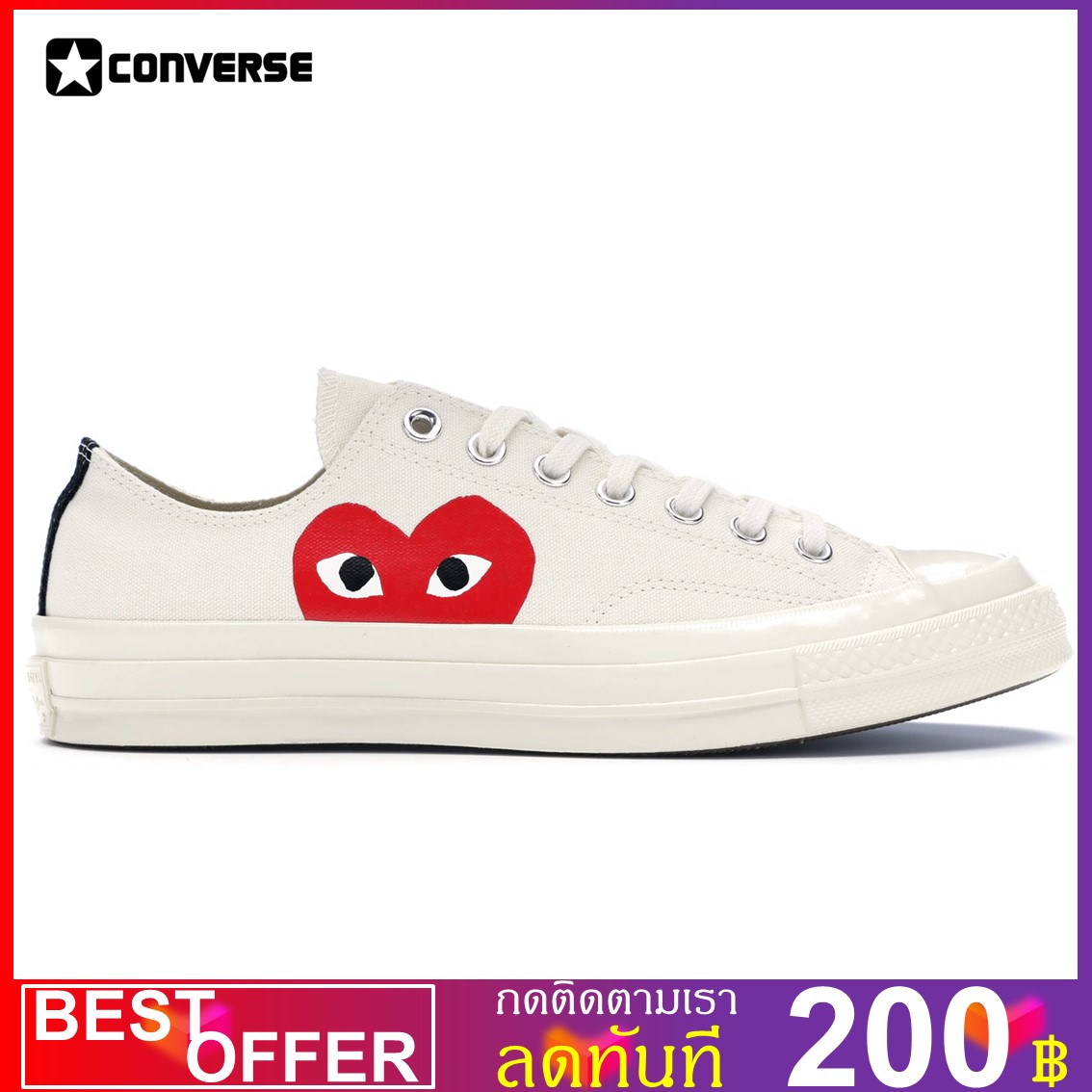 [[ ลิขสิทธิ์แท้ ]] Converse X Comme des Garçons Chuck 70 Play Low Top ...