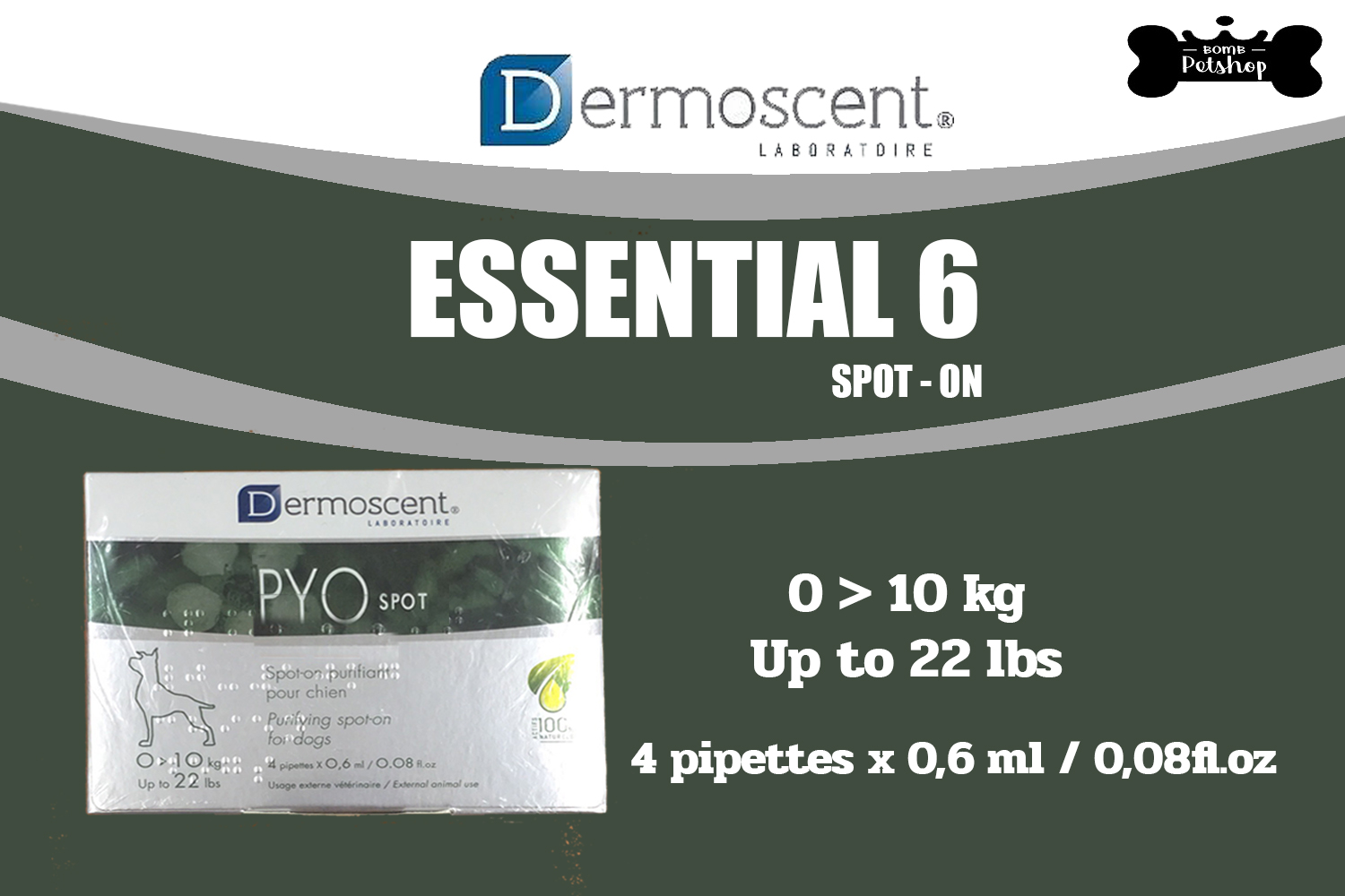 Dermoscent PYO Spot on for dog 0-10kg ยาหยอดหลังคอ บำรุงผิว สำหรับสุนัข ...