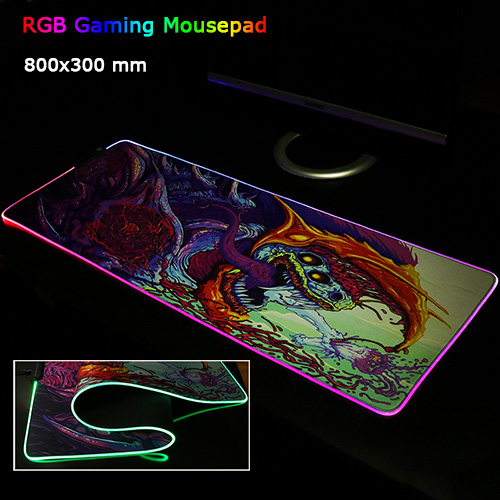 Sovawin 800x300 Big Large LED RGB Lighting Gaming Mousepad XL Gamer Mat ...