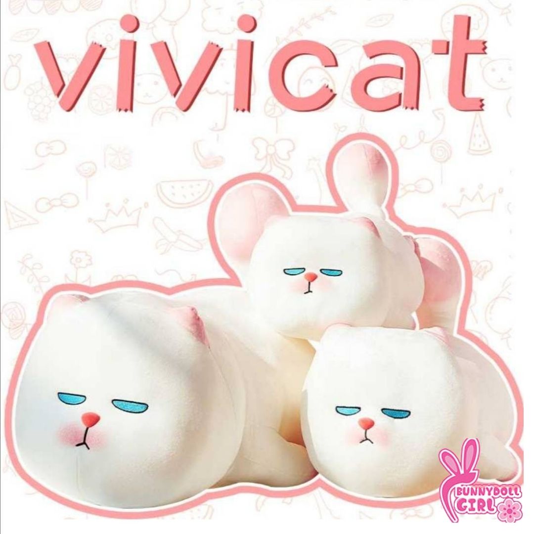 ตุ๊กตาแมวสีขาว ViVi Cat (ติดอัดเสียงเพูดเพิ่มได้) ตุ๊กคาแมวขี้เกียว ท่า ...